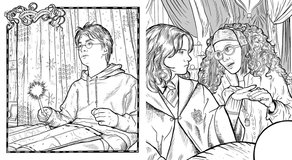 harry potter coloring pages harry ron hermione